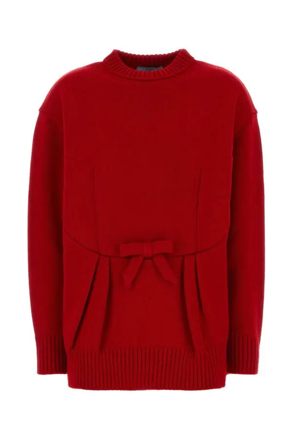 Prada Wool Oversize Sweater - Red