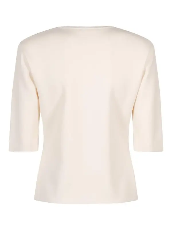 Max Mara Knitted Jersey Short-sleeved Top - Multicolor