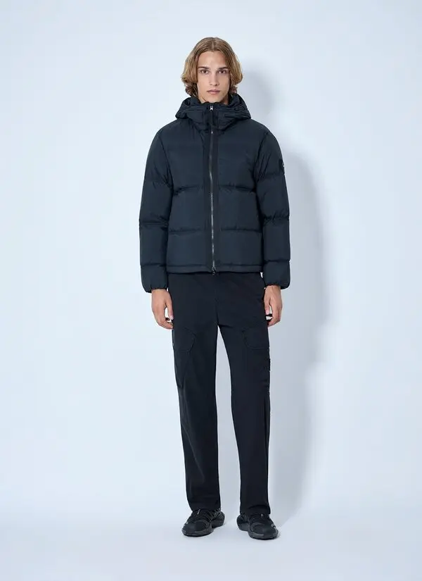 Stone Island Padded Hooded Jacket - Black