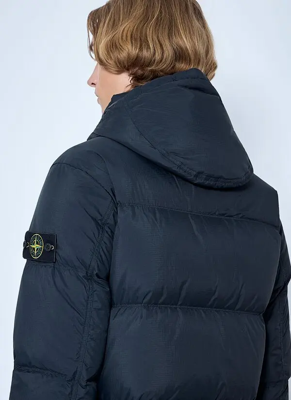 Stone Island Padded Hooded Jacket - Black