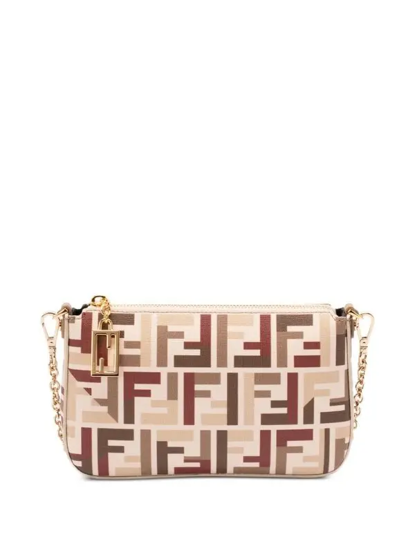 Fendi Ff Fabric Baguette Pouch With Chain - Multicolor