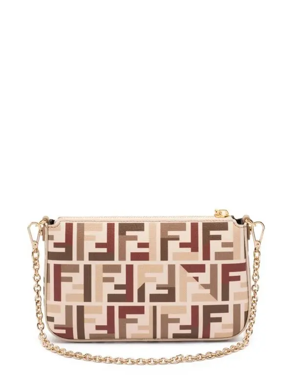Fendi Ff Fabric Baguette Pouch With Chain - Multicolor