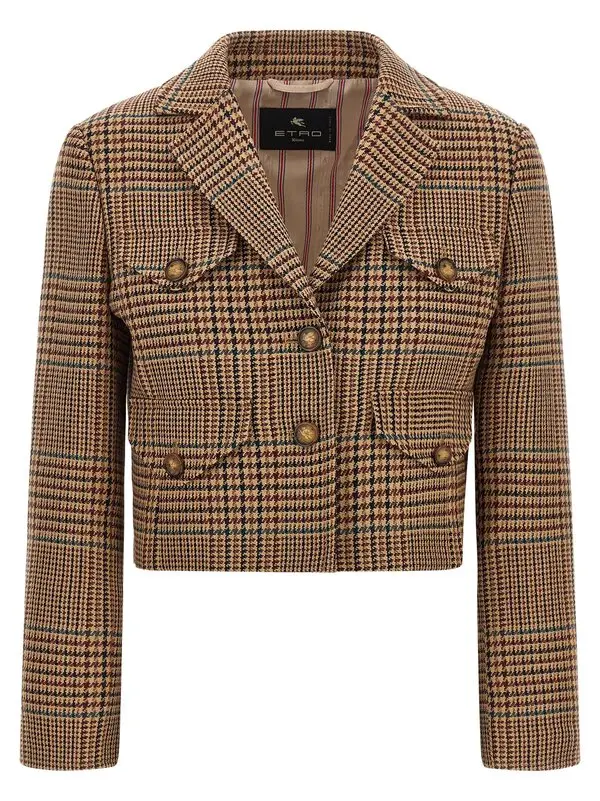 Etro Prince Of Wales Blazer - Brown