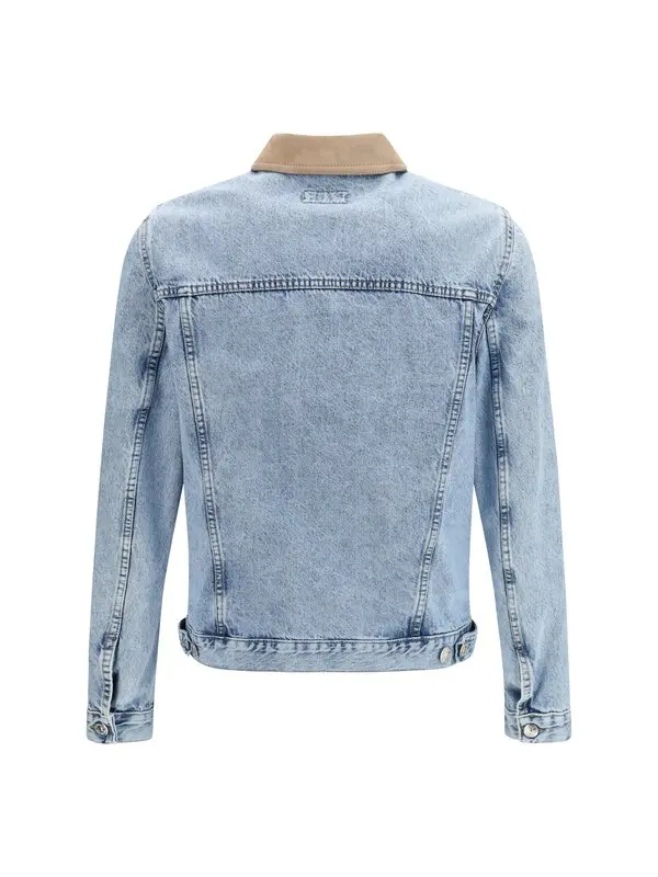 Brunello Cucinelli Denim Jacket With Suede Collar
