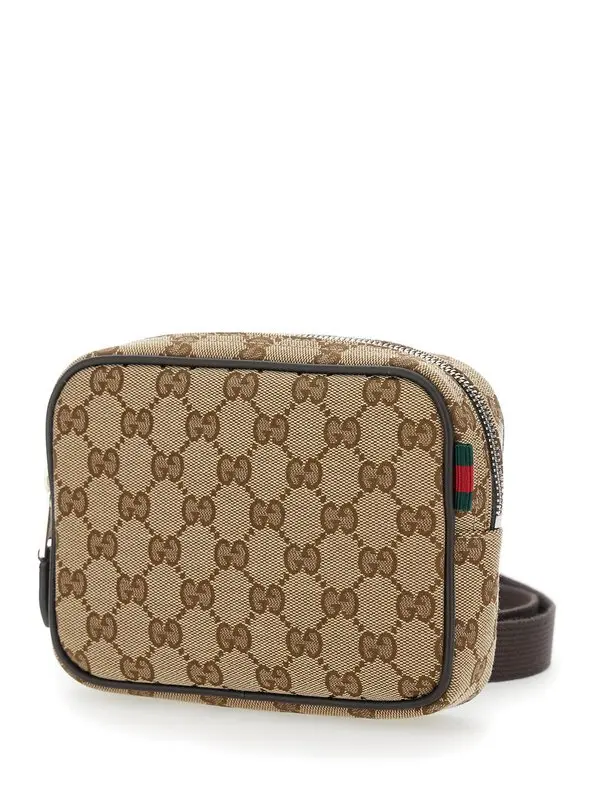 Gucci Gg Monogram Canvas Shoulder Bag With Removable Strap