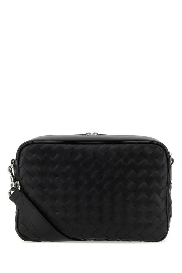 Bottega Veneta Leather Medium Camera Crossbody Bag - Black