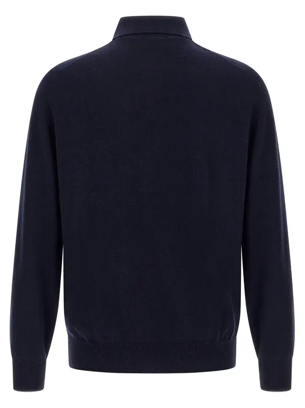 Brunello Cucinelli Cashmere Polo Shirt - Blue