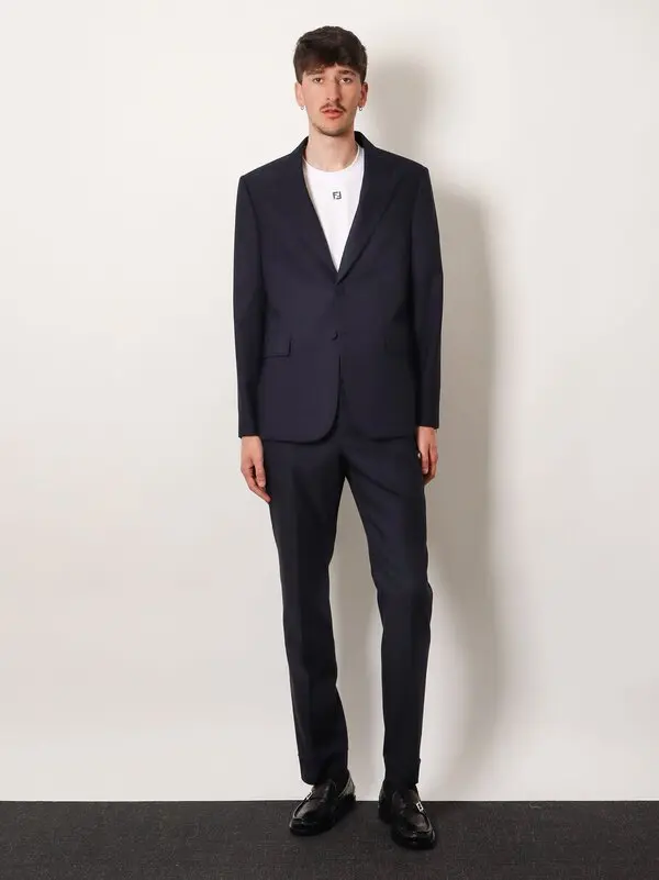 Fendi Trousers Wool Tonal Stitching