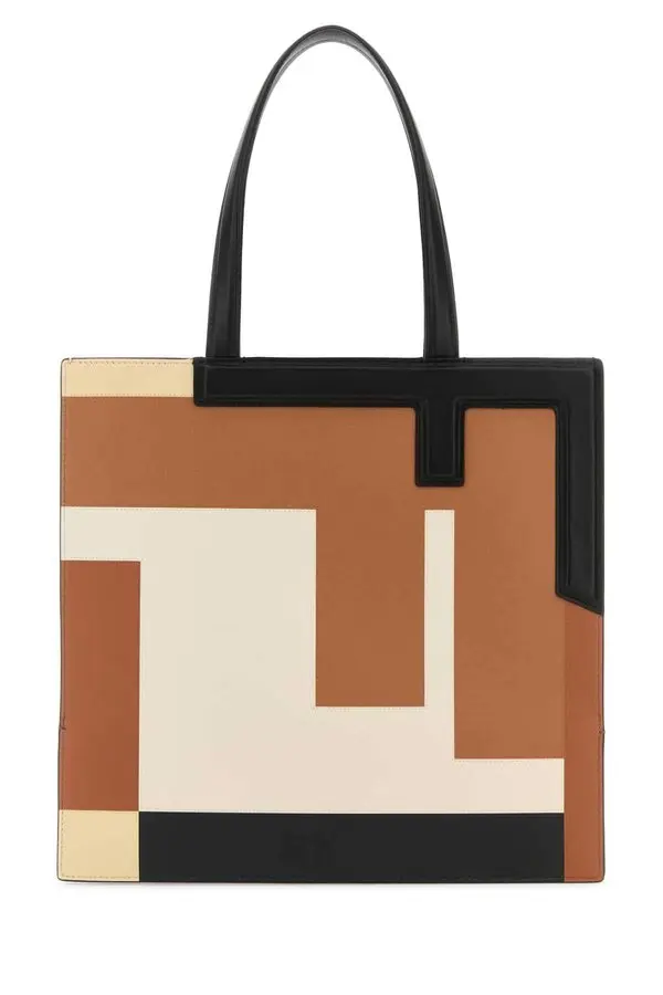 Fendi Leather Medium Flip Shopping Bag