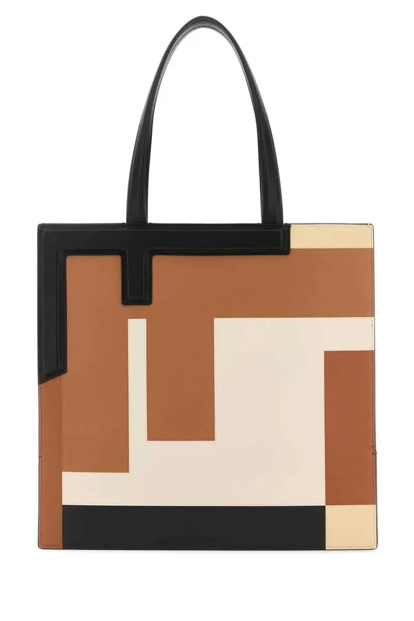 Fendi Leather Medium Flip Shopping Bag