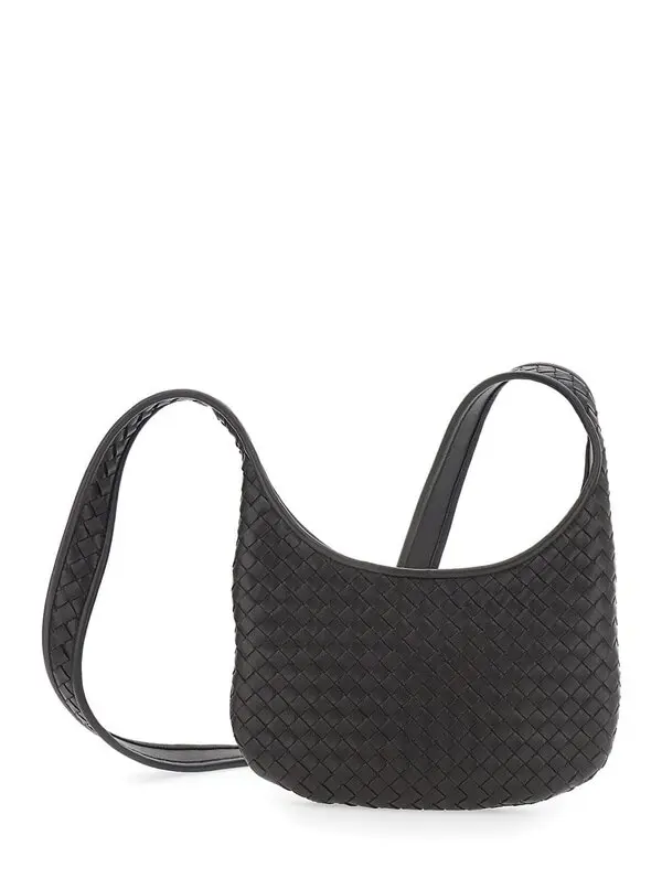 Bottega Veneta Veneto' Shoulder Bag With Fixed Shoulder Strap And All-over Intrecciato Motif In Leather - Brown