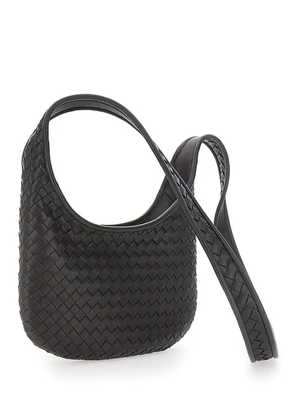 Bottega Veneta Veneto' Shoulder Bag With Fixed Shoulder Strap And All-over Intrecciato Motif In Leather - Brown