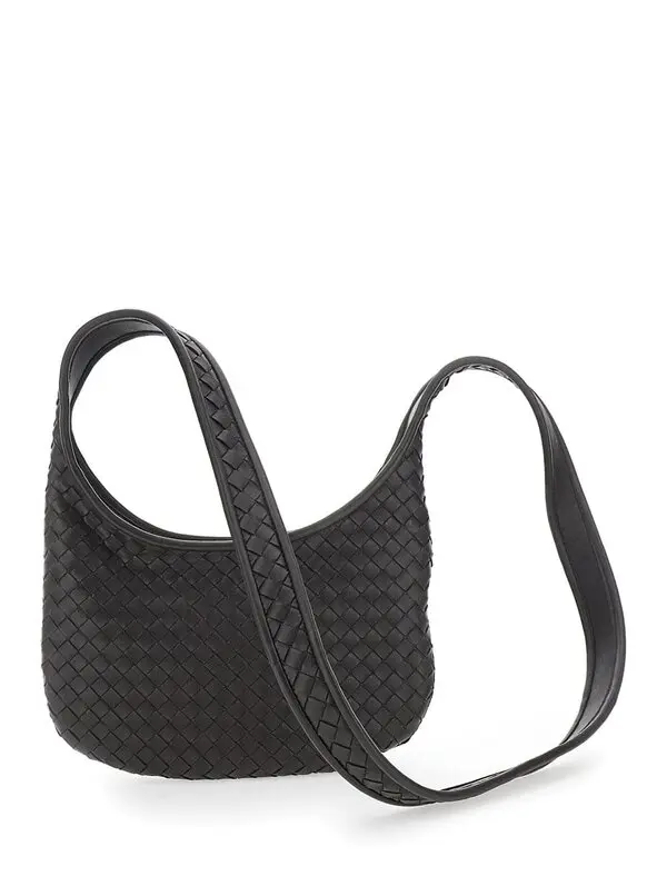 Bottega Veneta Veneto' Shoulder Bag With Fixed Shoulder Strap And All-over Intrecciato Motif In Leather - Brown