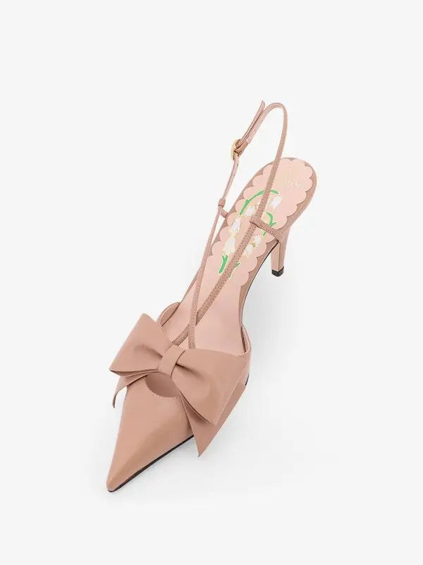 Valentino Garavani Bowow Leather Decollete Slingback