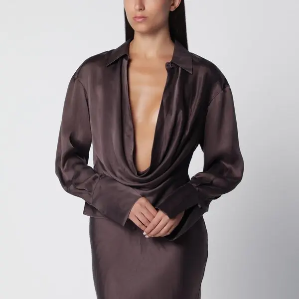 Andamane Satin Shirt - Red