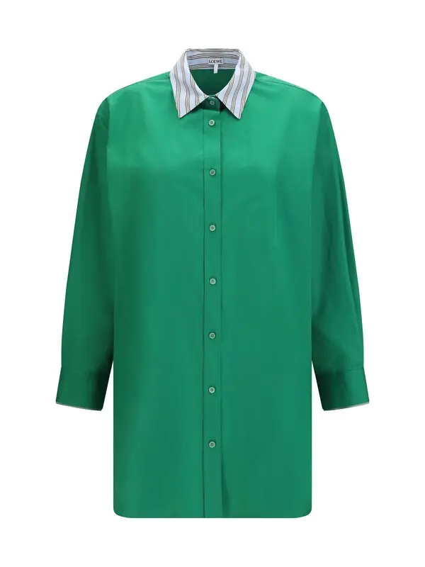 Loewe Cotton Chemisier Dress - Green