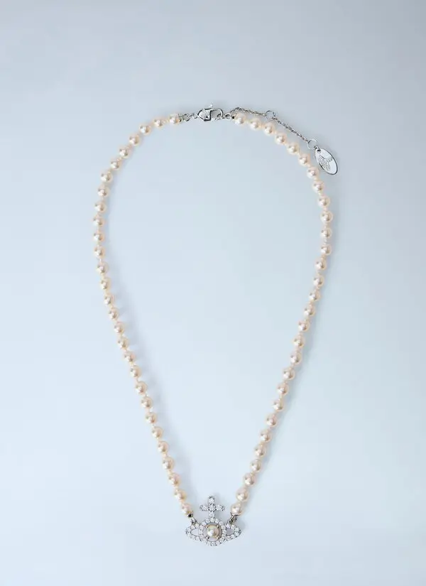 VIVIENNE WESTWOOD Olympia Pearl Necklace - Silver