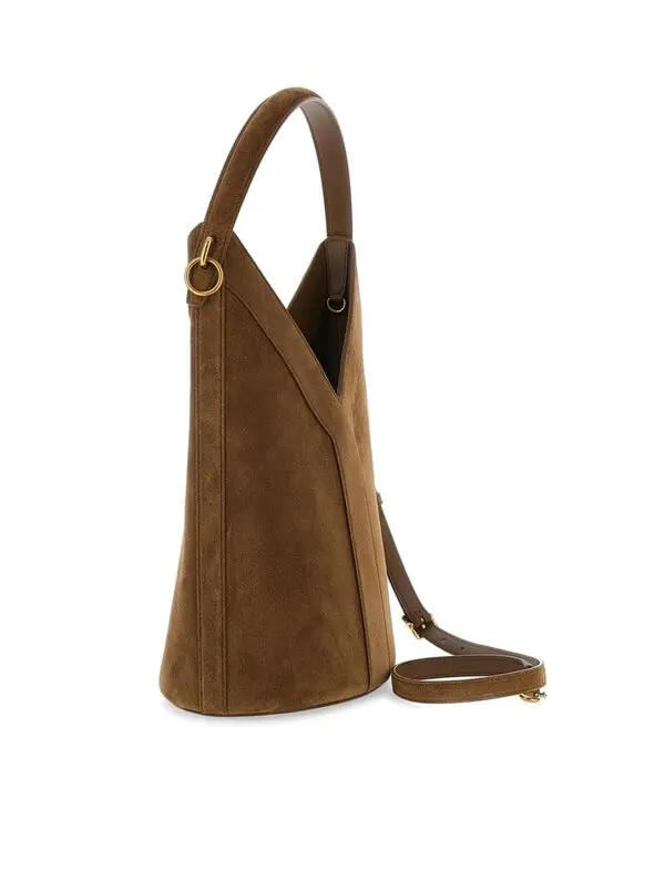 Saint Laurent Y Long Bucket Bag In Suede - Multicolor
