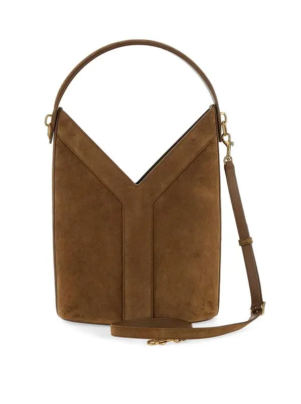 Saint Laurent Y Long Bucket Bag In Suede - Multicolor
