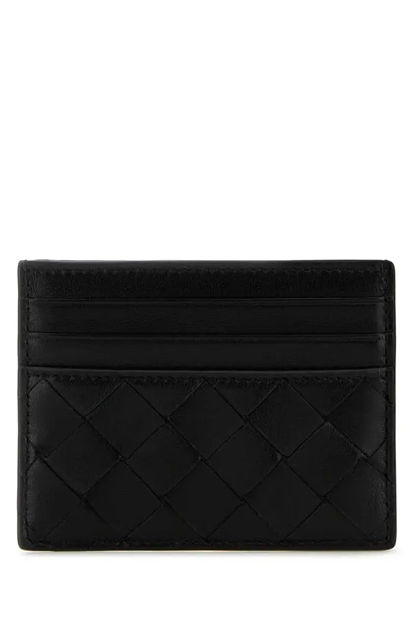 Bottega Veneta Nappa Leather Intrecciato Card Holder - Black