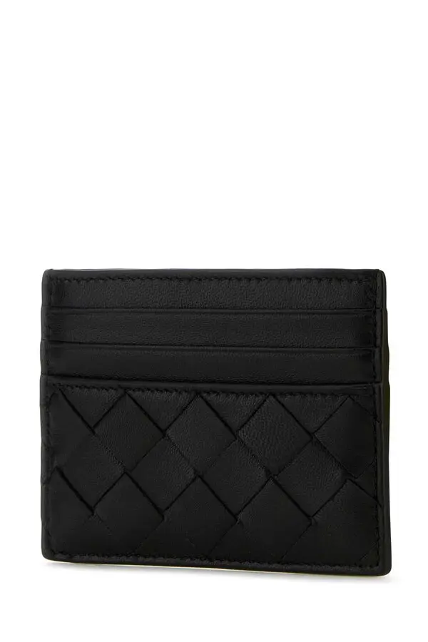 Bottega Veneta Nappa Leather Intrecciato Card Holder - Black