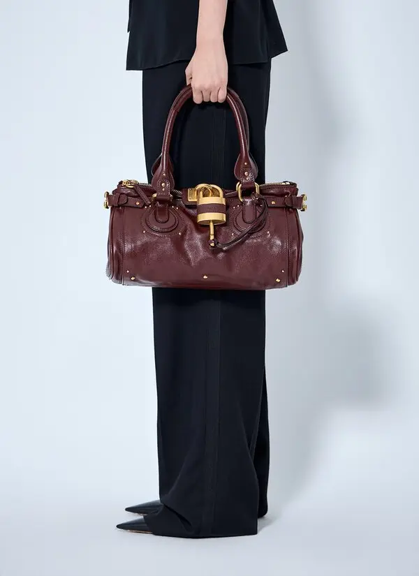 Chloé Paddington Grained Shoulder Bag - Brown