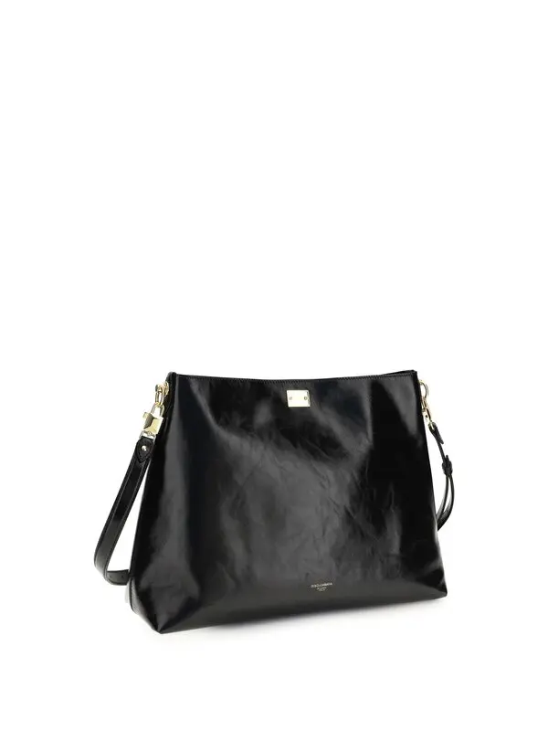 Dolce & Gabbana Vittoria Leather Shoulder Bag - Black