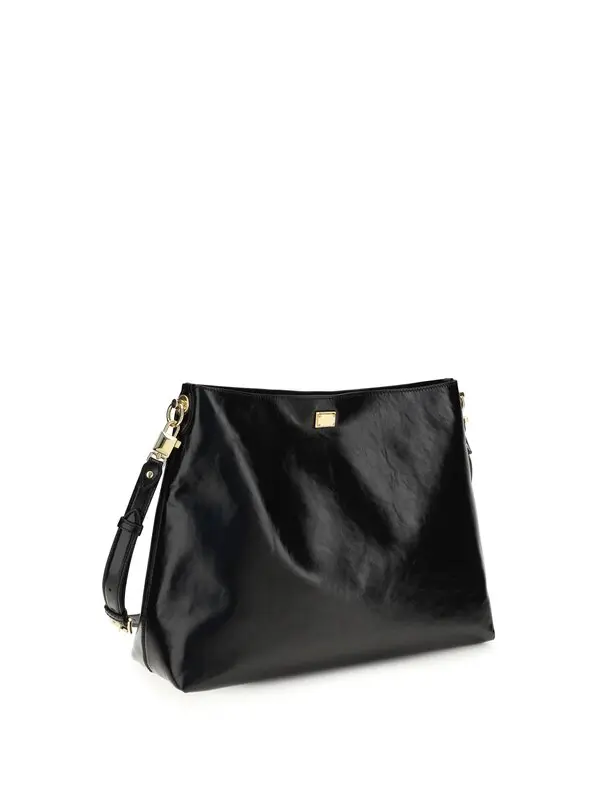Dolce & Gabbana Vittoria Leather Shoulder Bag - Black