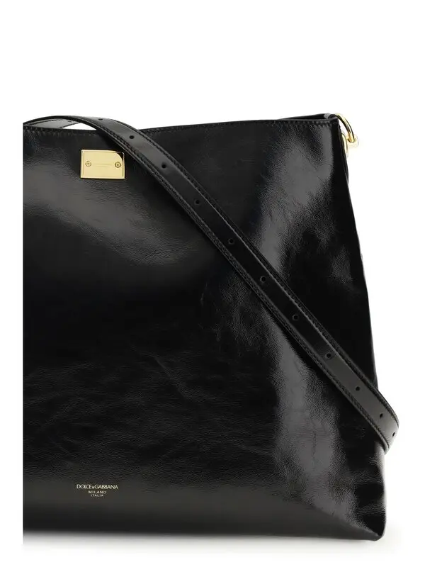 Dolce & Gabbana Vittoria Leather Shoulder Bag - Black