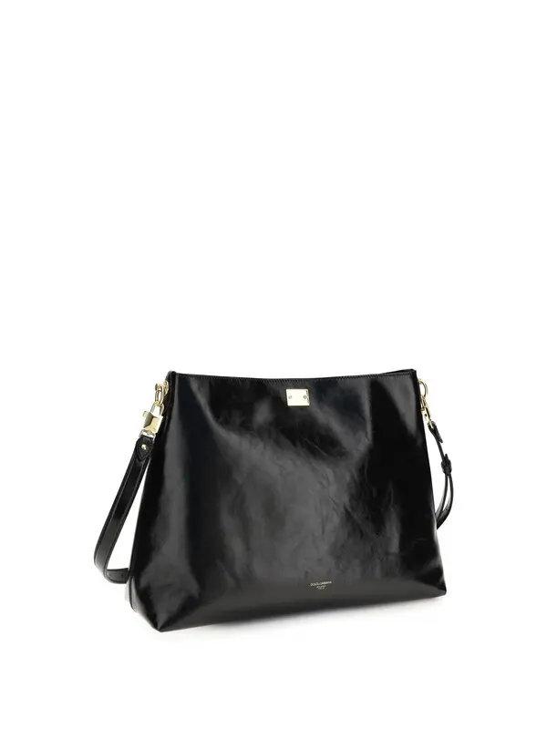 Dolce & Gabbana Vittoria Leather Shoulder Bag - Black
