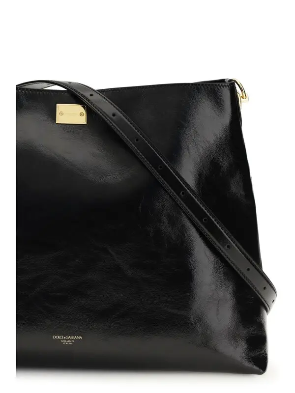 Dolce & Gabbana Vittoria Leather Shoulder Bag - Black