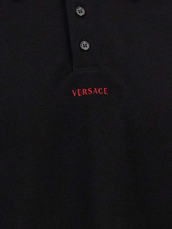 Versace Greca' Polo Shirt - Black