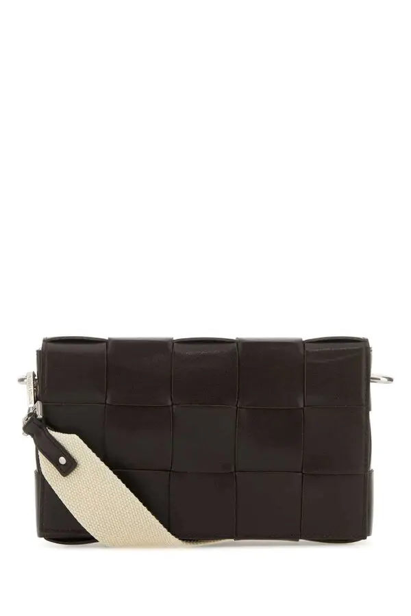 Bottega Veneta Dark Leather Cassette Crossbody Bag - Brown