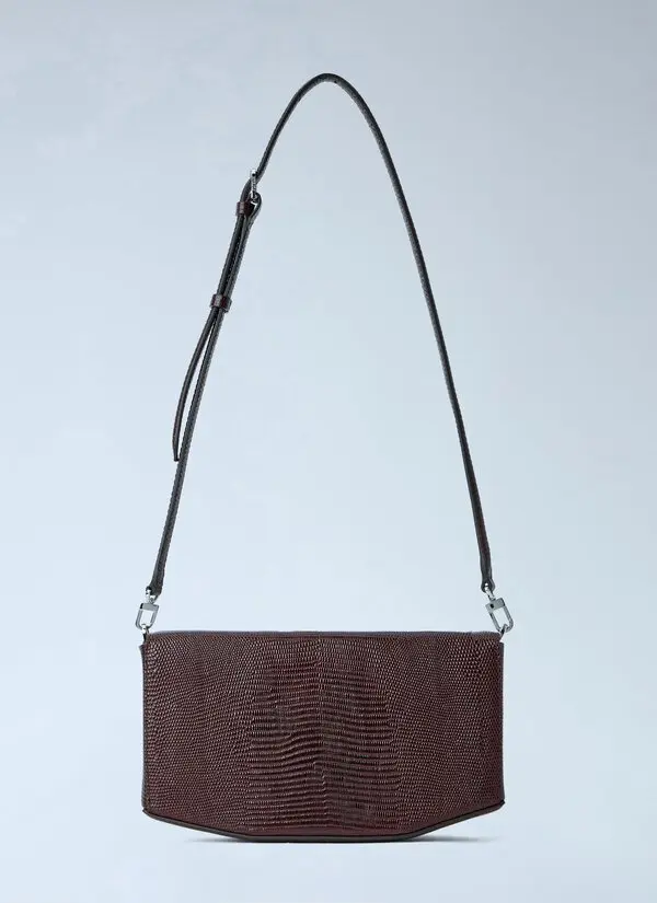 TOTEME Clip Lizard-embossed Shoulder Bag - Brown