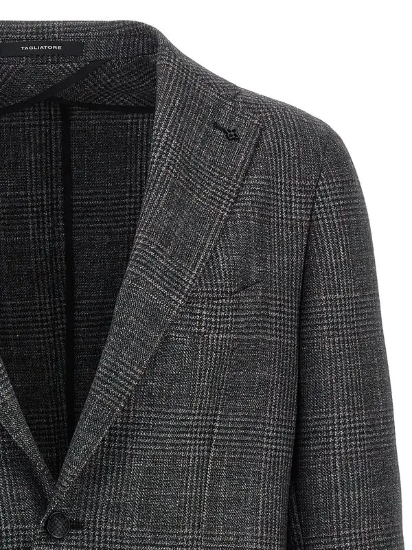 Tagliatore Check Patterned Blazer - Gray