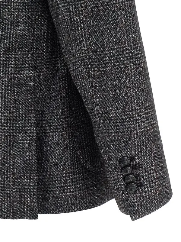 Tagliatore Check Patterned Blazer - Gray