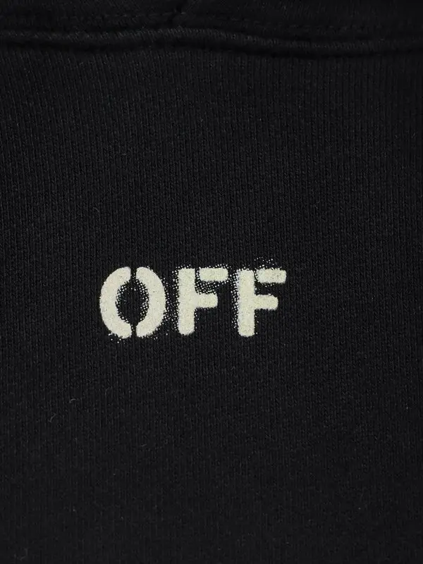 Off-White 100% Cotton Logo Sweatshirt - Black