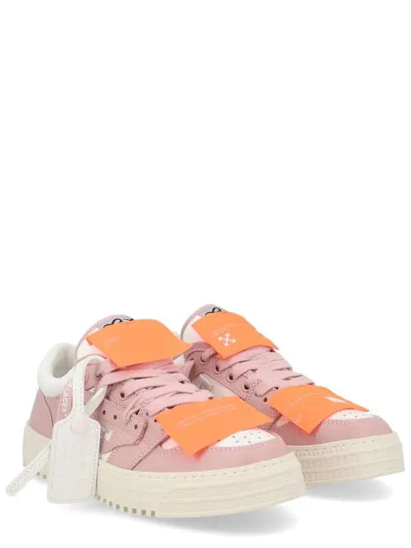 Off-White Bovine Leather Court Sneakers - Pink