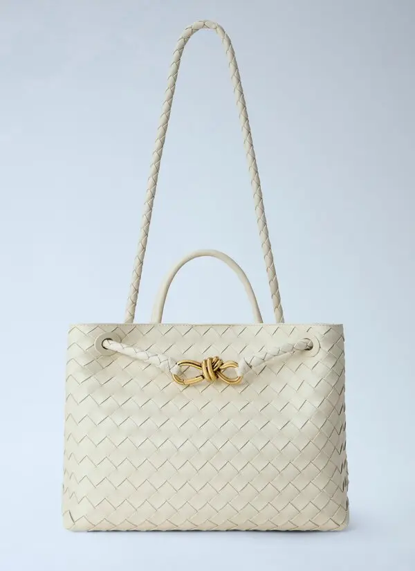 Bottega Veneta Medium Andiamo Handbag - Cream