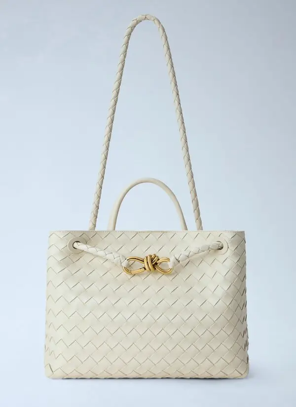 Bottega Veneta Medium Andiamo Handbag - Cream