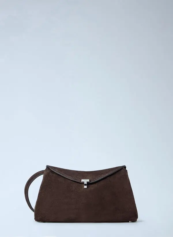 TOTEME T-lock Leather Clutch - Brown