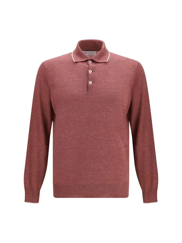 Brunello Cucinelli Lightweight Cashmere, Silk And Hemp Knit Polo