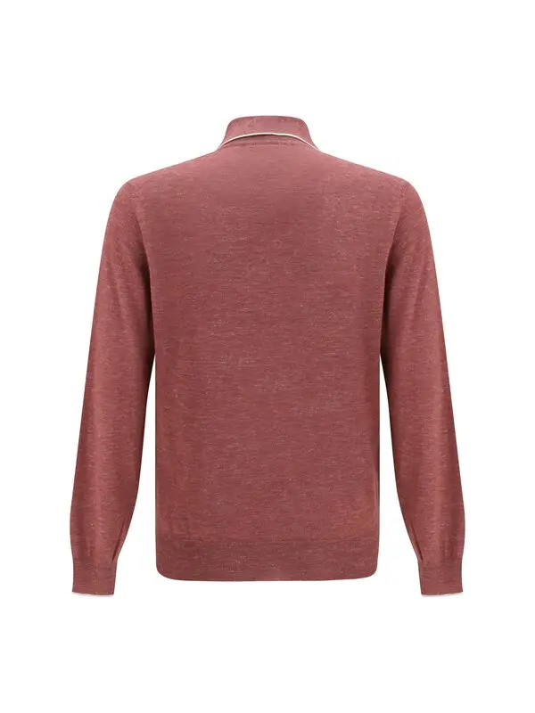 Brunello Cucinelli Lightweight Cashmere, Silk And Hemp Knit Polo - Multicolor