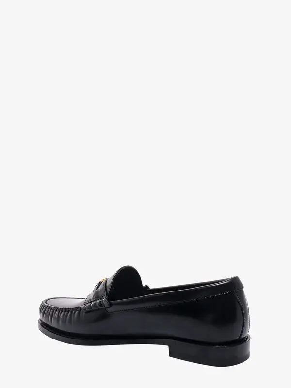 Celine Leather Triomphe Loafers - Black