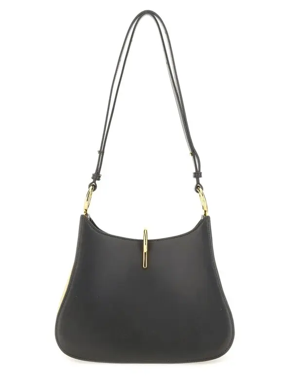 Rabanne Medium Leather Ring Bag - Black