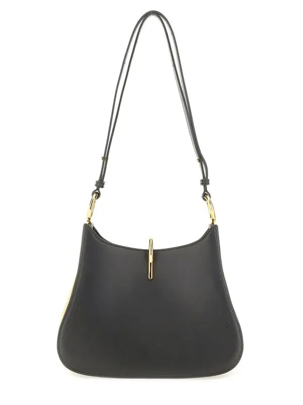 Rabanne Medium Leather Ring Bag - Black