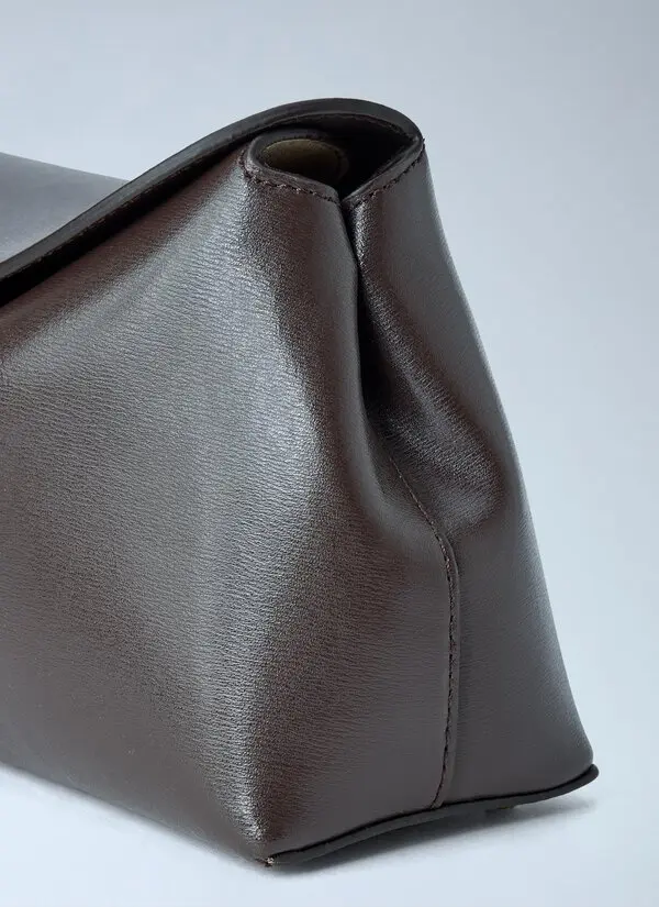 TOTEME T-lock Leather Clutch - Brown