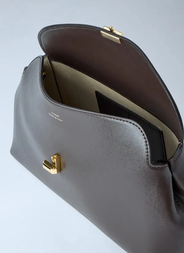 TOTEME T-lock Leather Clutch - Brown