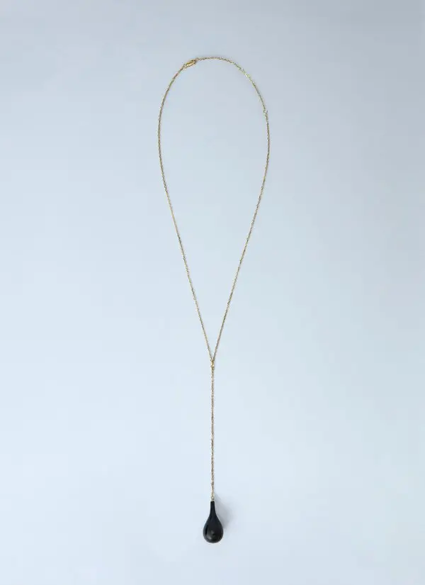TOTEME Large Onyx Drop Necklace - Black