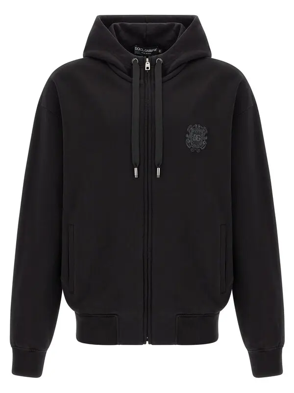 Dolce & Gabbana Coat Of Arms Logo Hoodie - Black